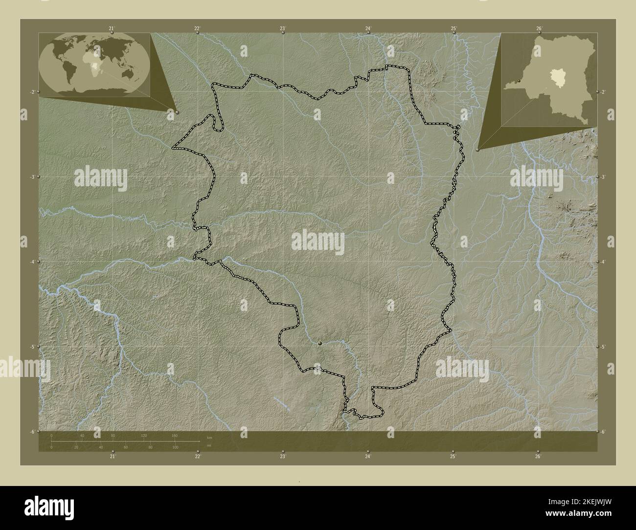 Sankuru, province of Democratic Republic of the Congo. Elevation map ...