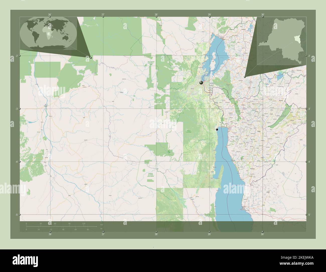 Sud-Kivu, province of Democratic Republic of the Congo. Open Street Map ...