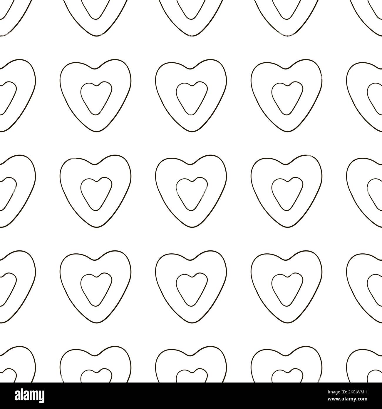 Coloring heart candy seamless pattern. Cute pattern for Valentine's Day ...