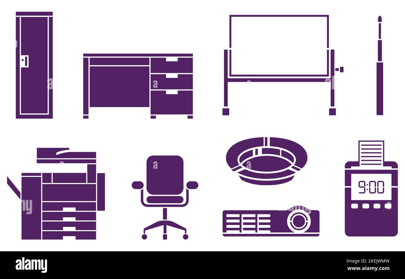 Office table top view icon vector Cut Out Stock Images & Pictures - Alamy
