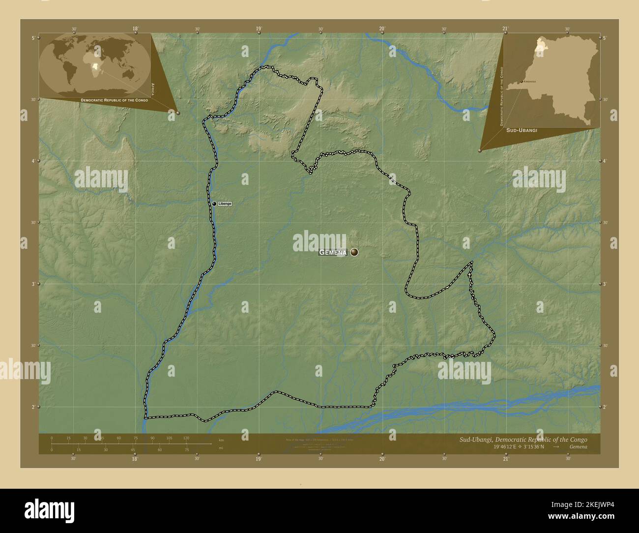 Sud-Ubangi, province of Democratic Republic of the Congo. Colored ...