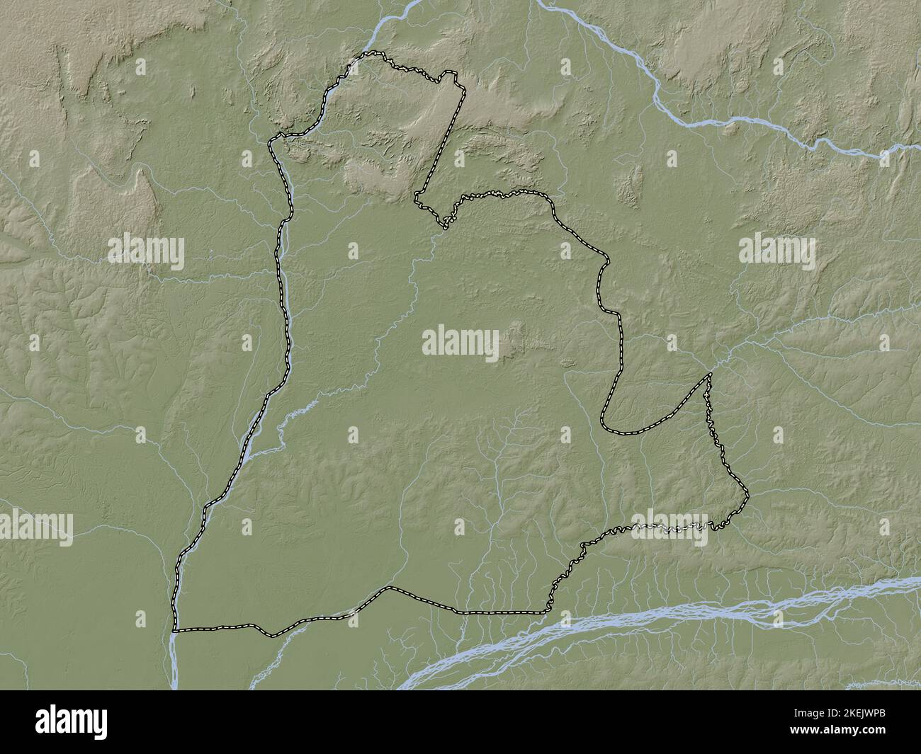 Sud-Ubangi, province of Democratic Republic of the Congo. Elevation map ...