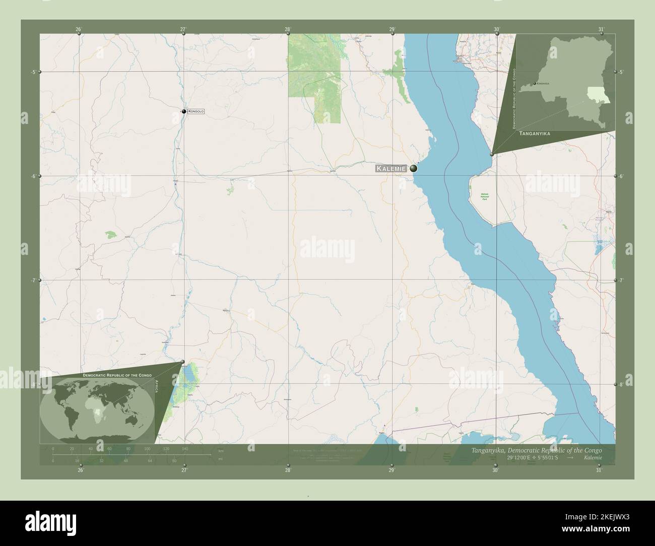 Tanganyika, province of Democratic Republic of the Congo. Open Street ...