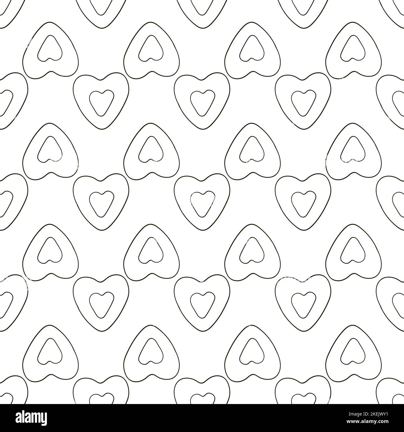 Coloring hearts. Candy seamless pattern. Cute pattern for Valentine's ...