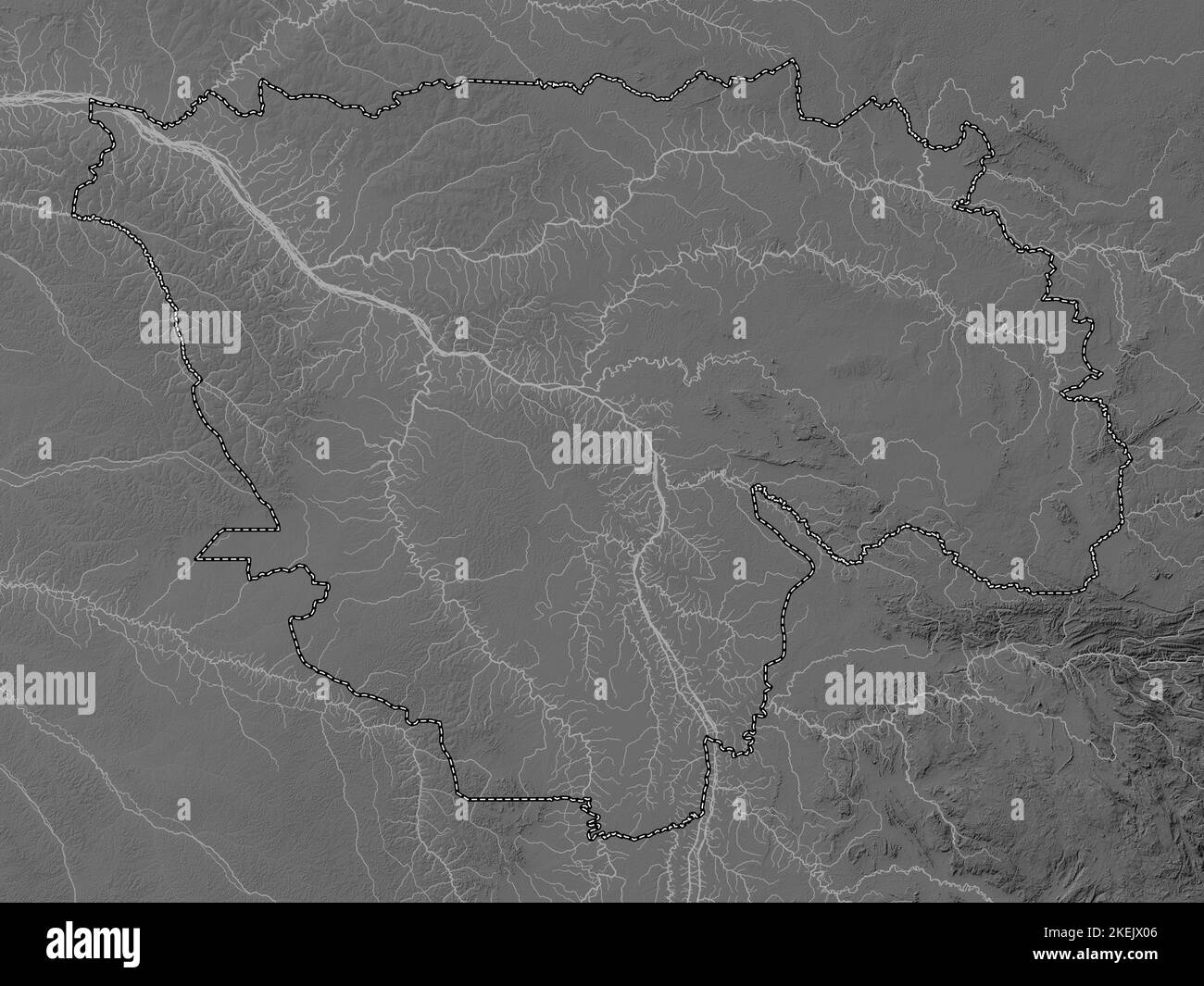 Tshopo, province of Democratic Republic of the Congo. Grayscale ...