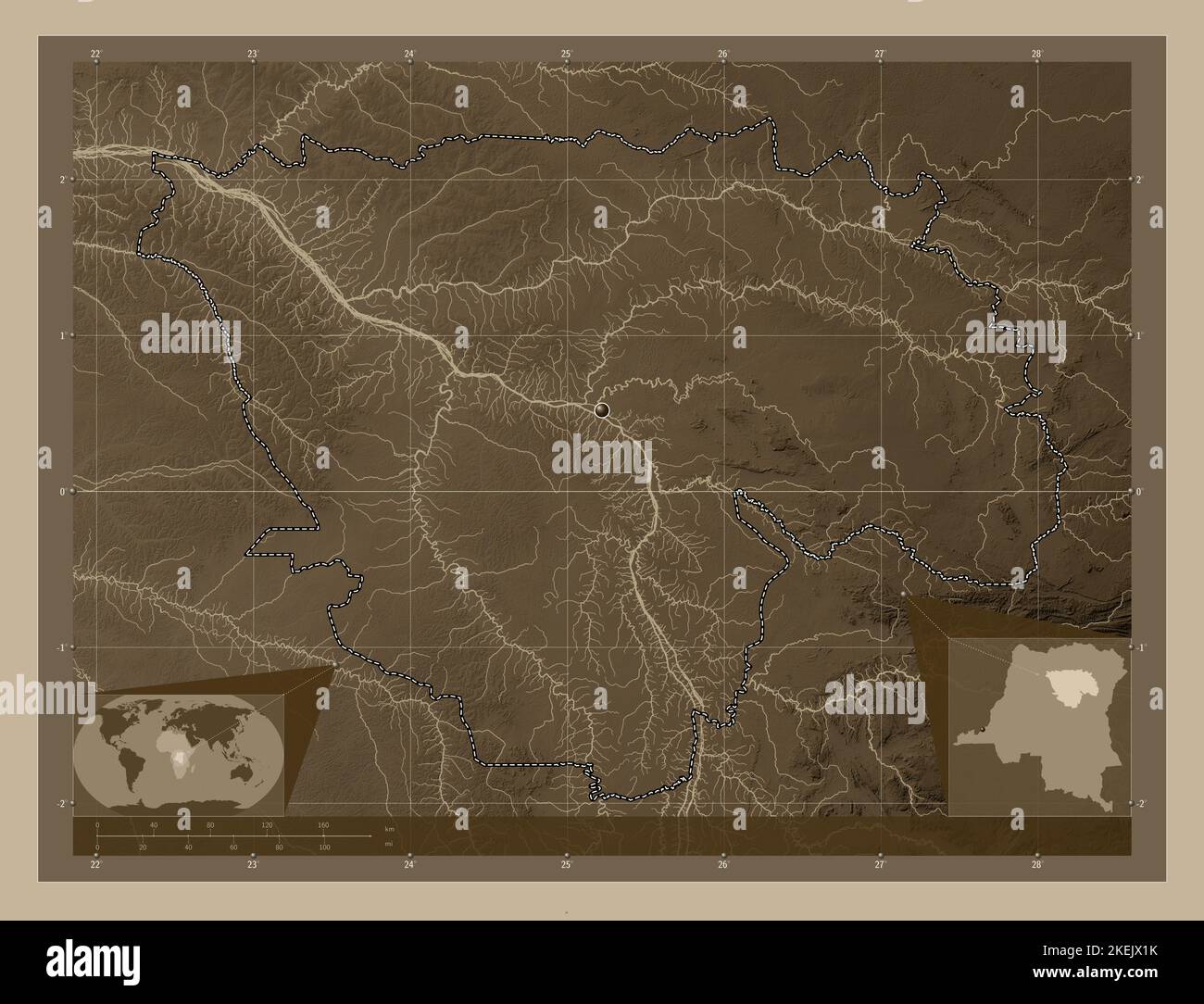 Tshopo, province of Democratic Republic of the Congo. Elevation map ...