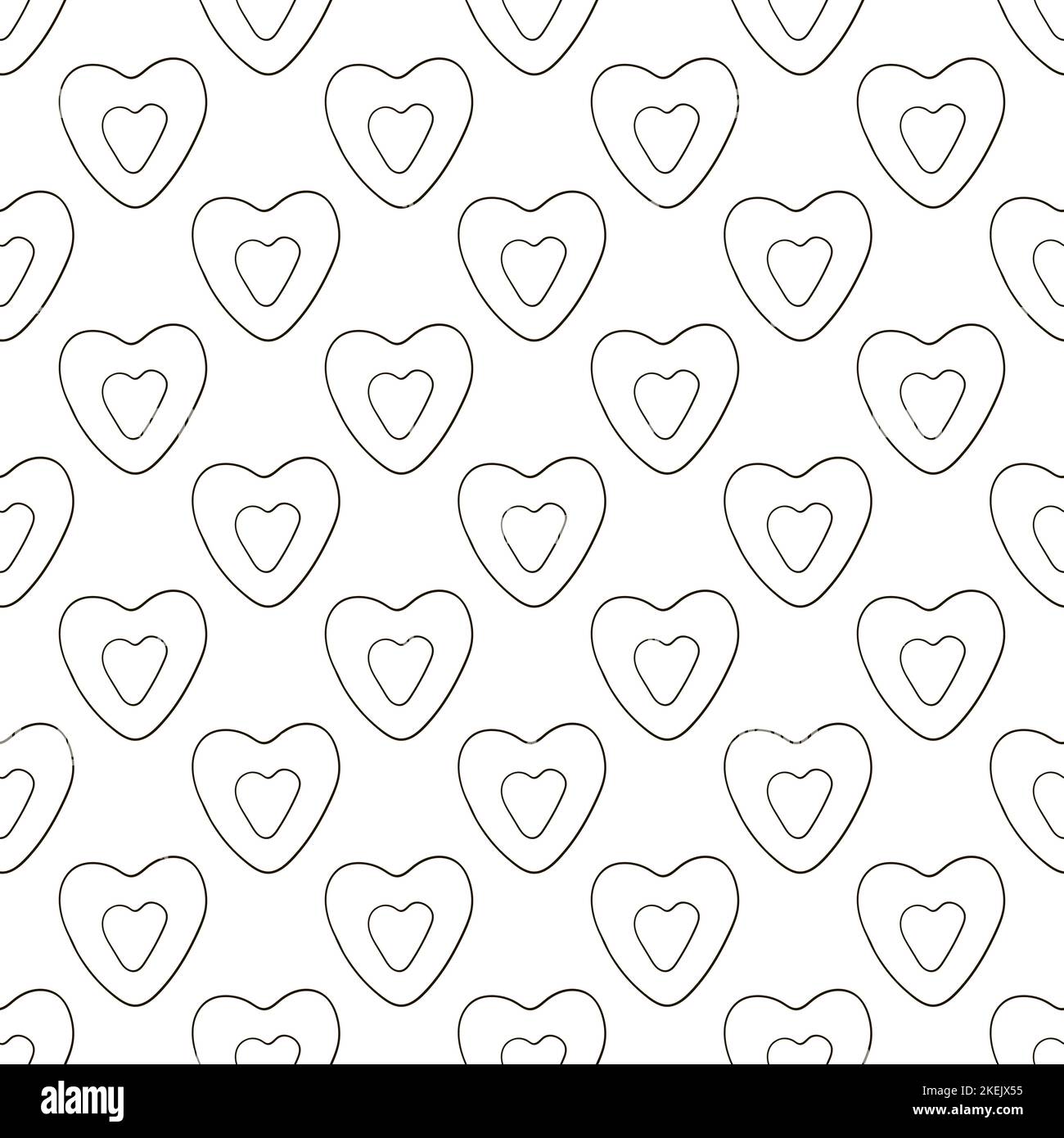 Coloring hearts. Candy seamless pattern. Cute pattern for Valentine's ...