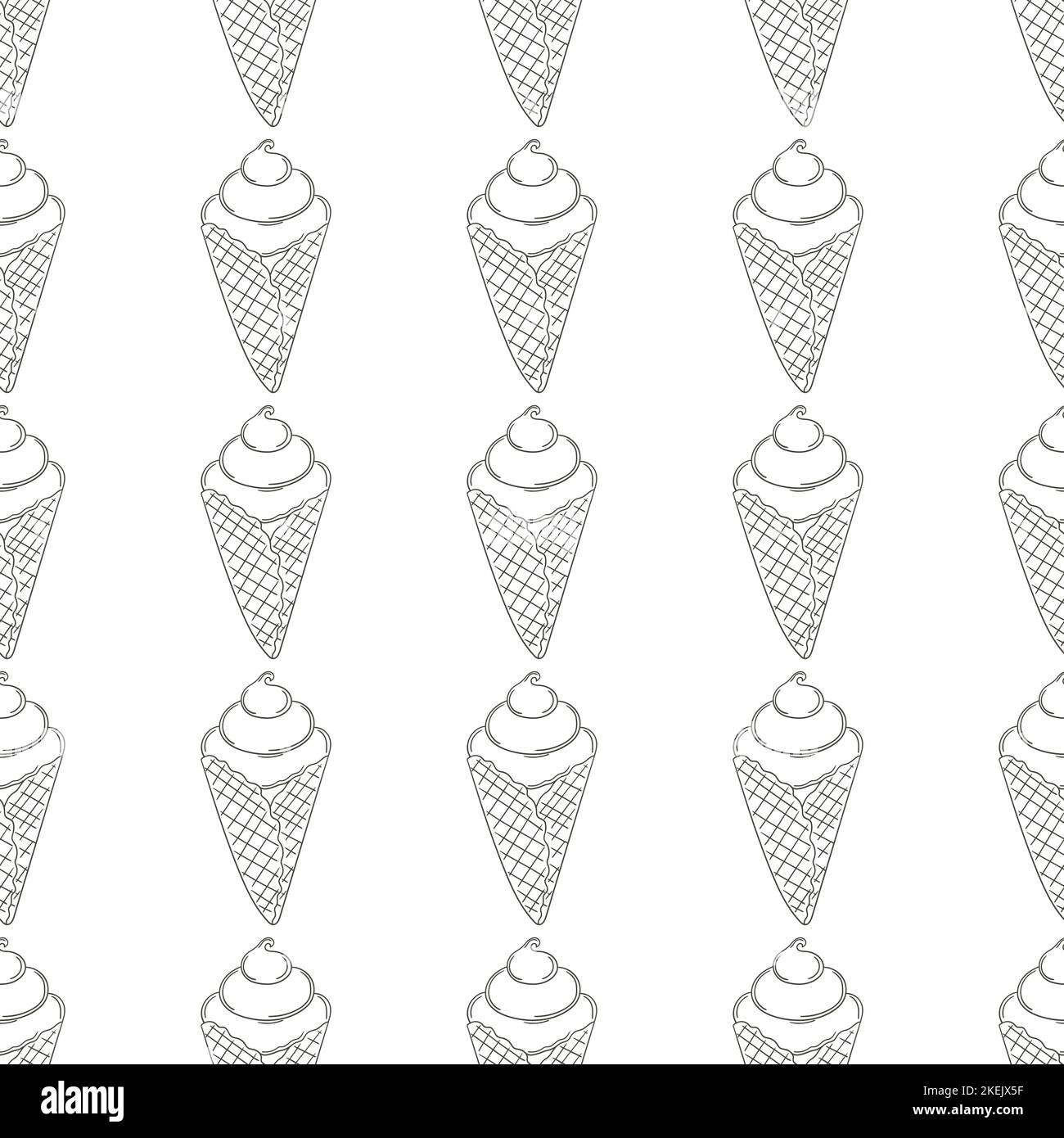 Coloring ice cream seamless pattern. Summer holidays with popsicles ...