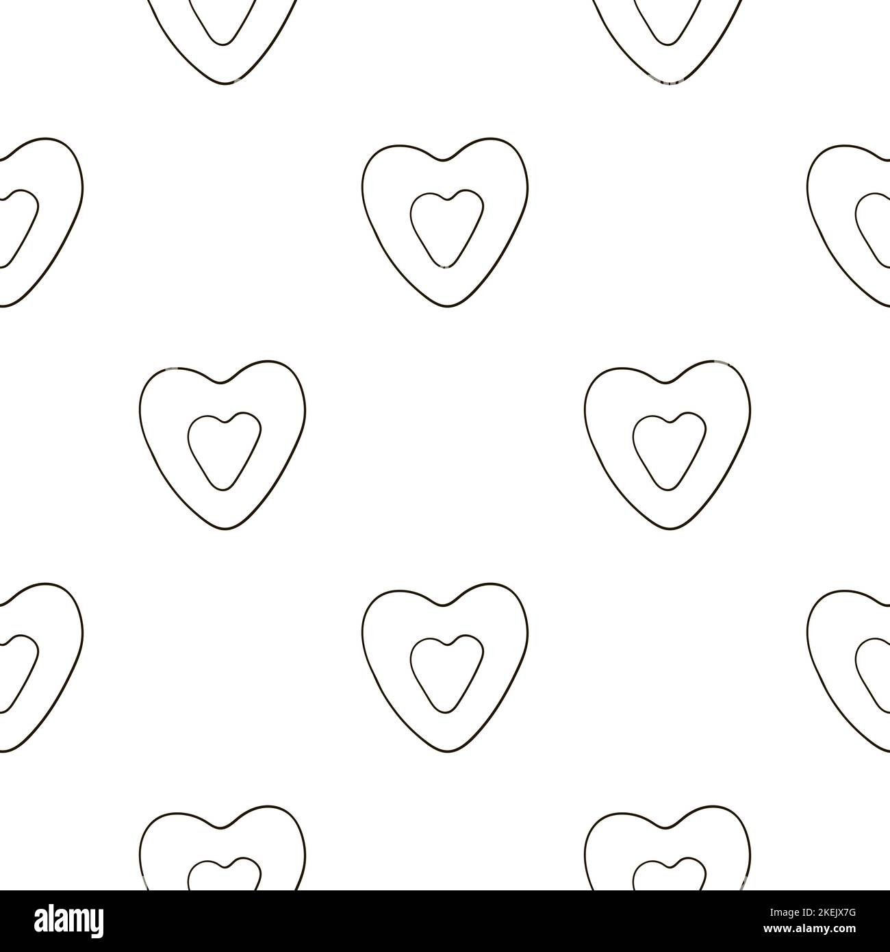 Coloring heart candy seamless pattern. Cute pattern for Valentine's Day ...