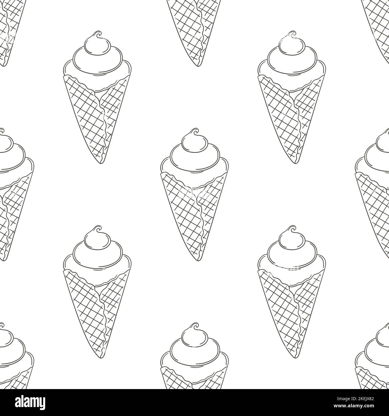Coloring ice cream seamless pattern. Summer holidays with popsicles ...