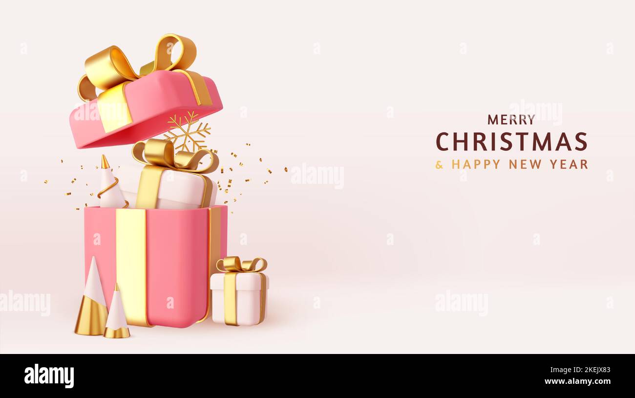 Christmas composition surprise gifts Stock Vector Images - Alamy