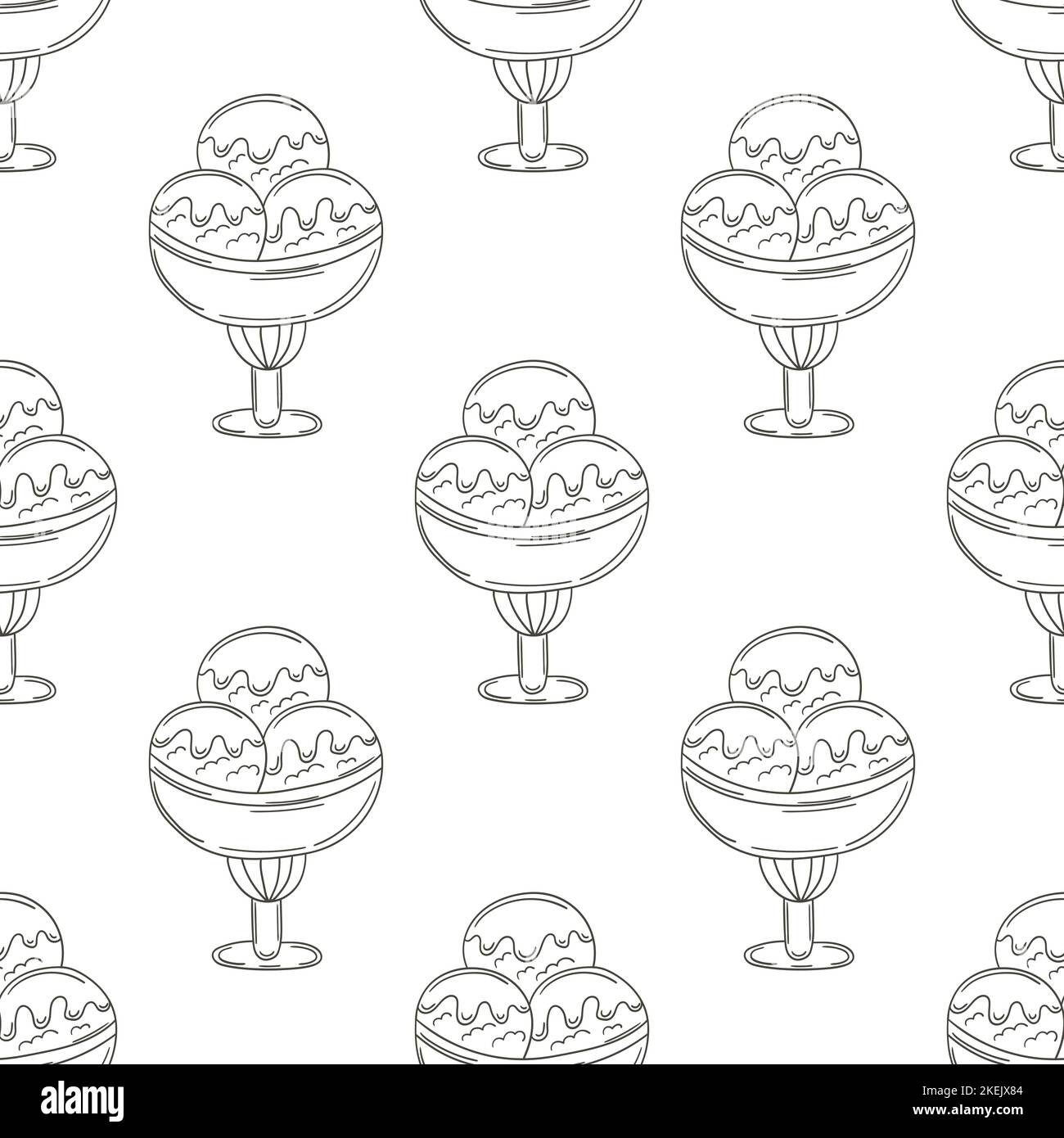 Coloring ice cream seamless pattern. Print for cloth design, textile ...