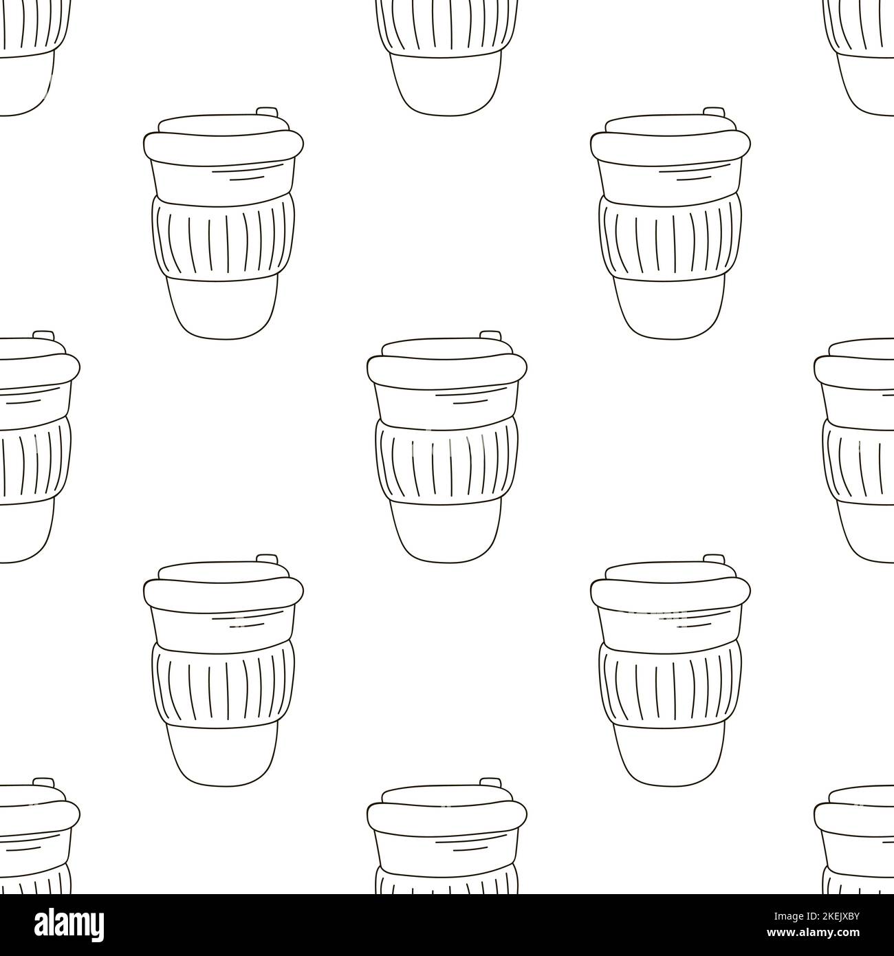 Coffee, milkshakes seamless pattern. Coloring pattern for a coffee shop ...