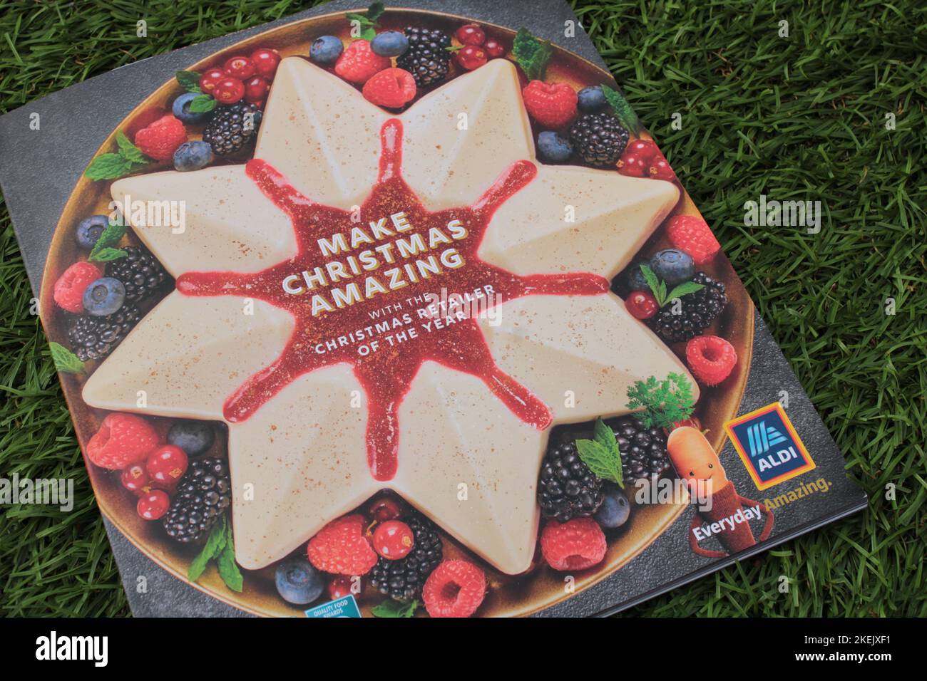 Aldi Christmas food guide magazine UK Stock Photo - Alamy