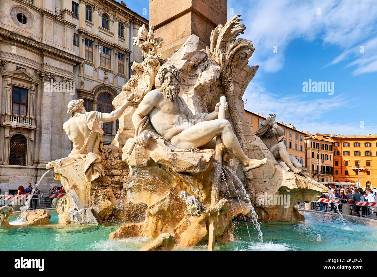 Rome Lazio Italy. Fontana dei Quattro Fiumi (Fountain of the Four ... Rome Lazio Italy. Fontana dei Quattro Fiumi (Fountain of the Four ...