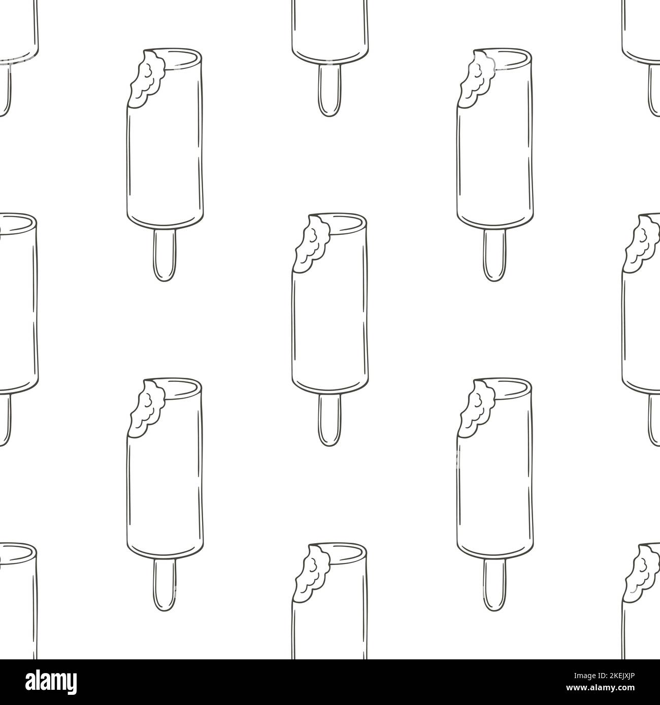 Coloring ice cream seamless pattern. Print for cloth design. Summer ...