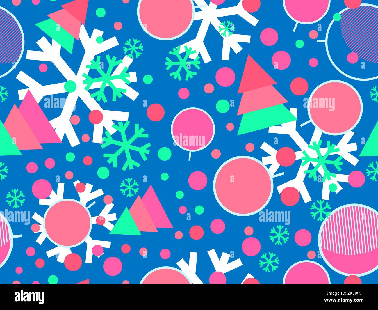 Christmas seamless pattern with Christmas decorations and geometric ...