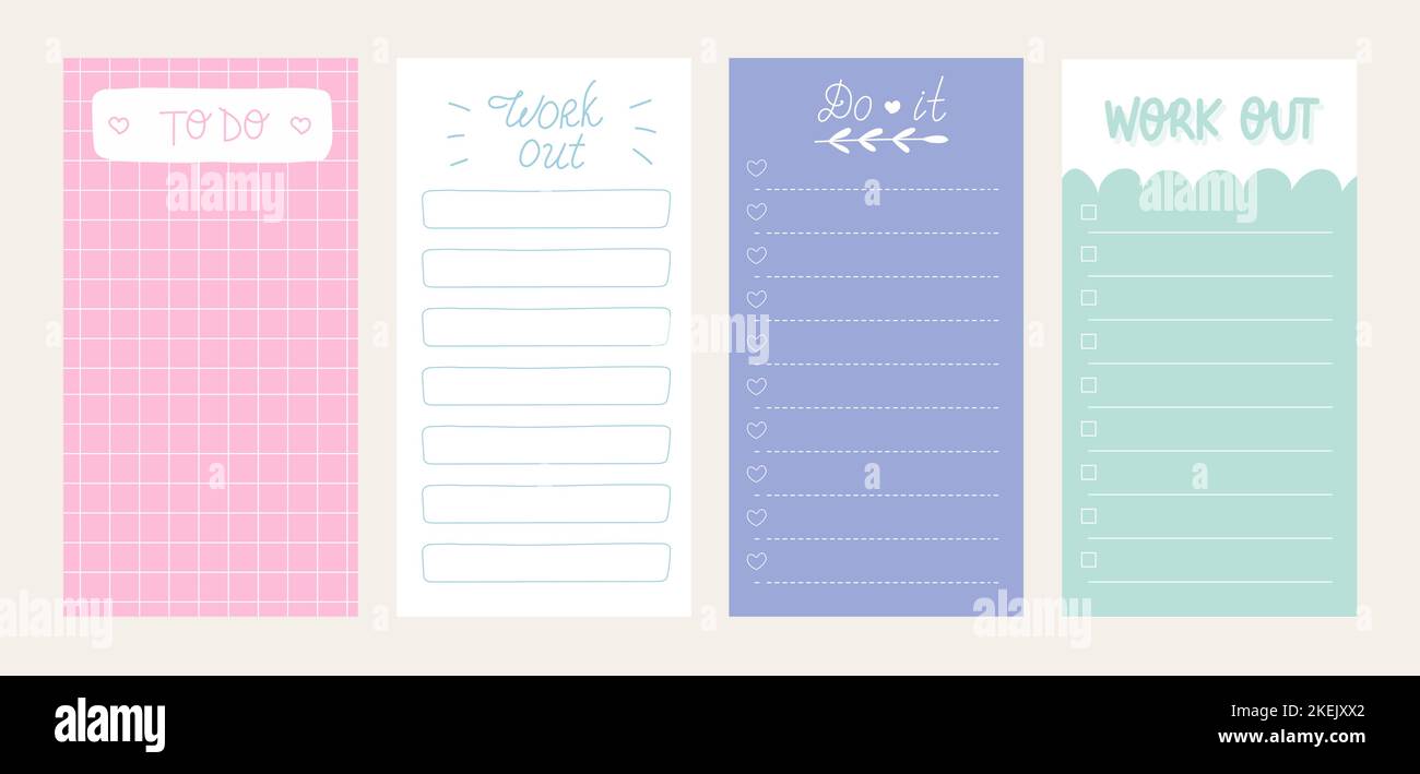 Daily note planners Stock Vector Image & Art - Alamy