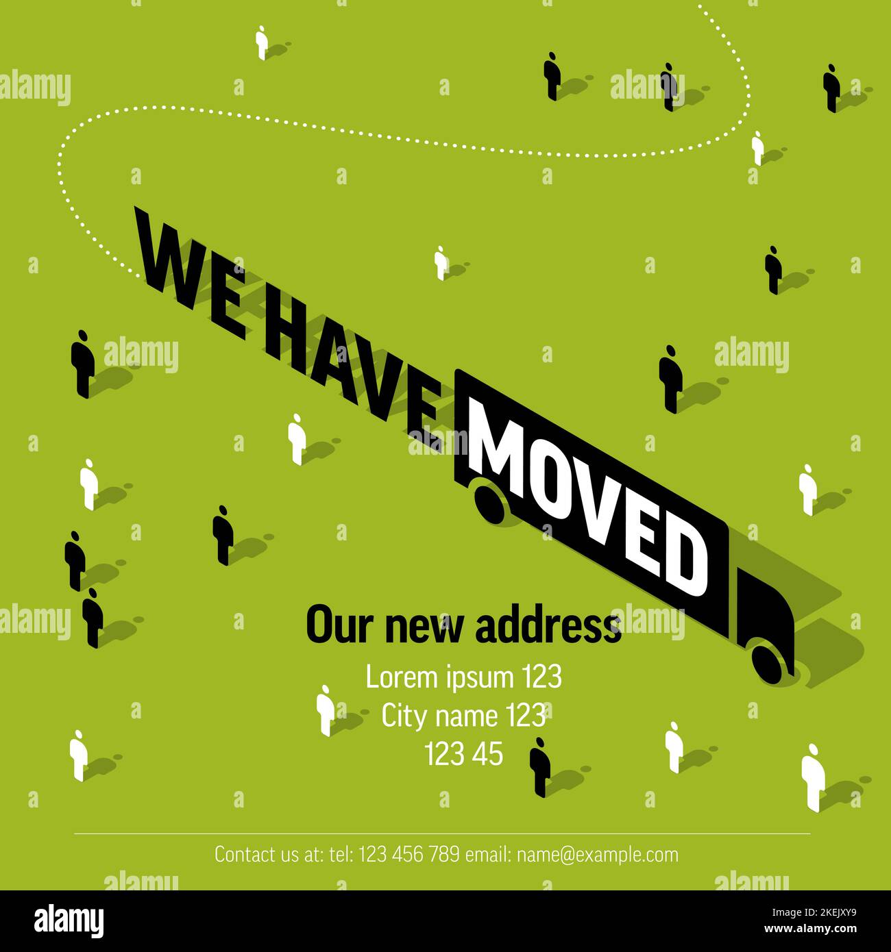 We are moving minimalistic flyer template with place for new company ...