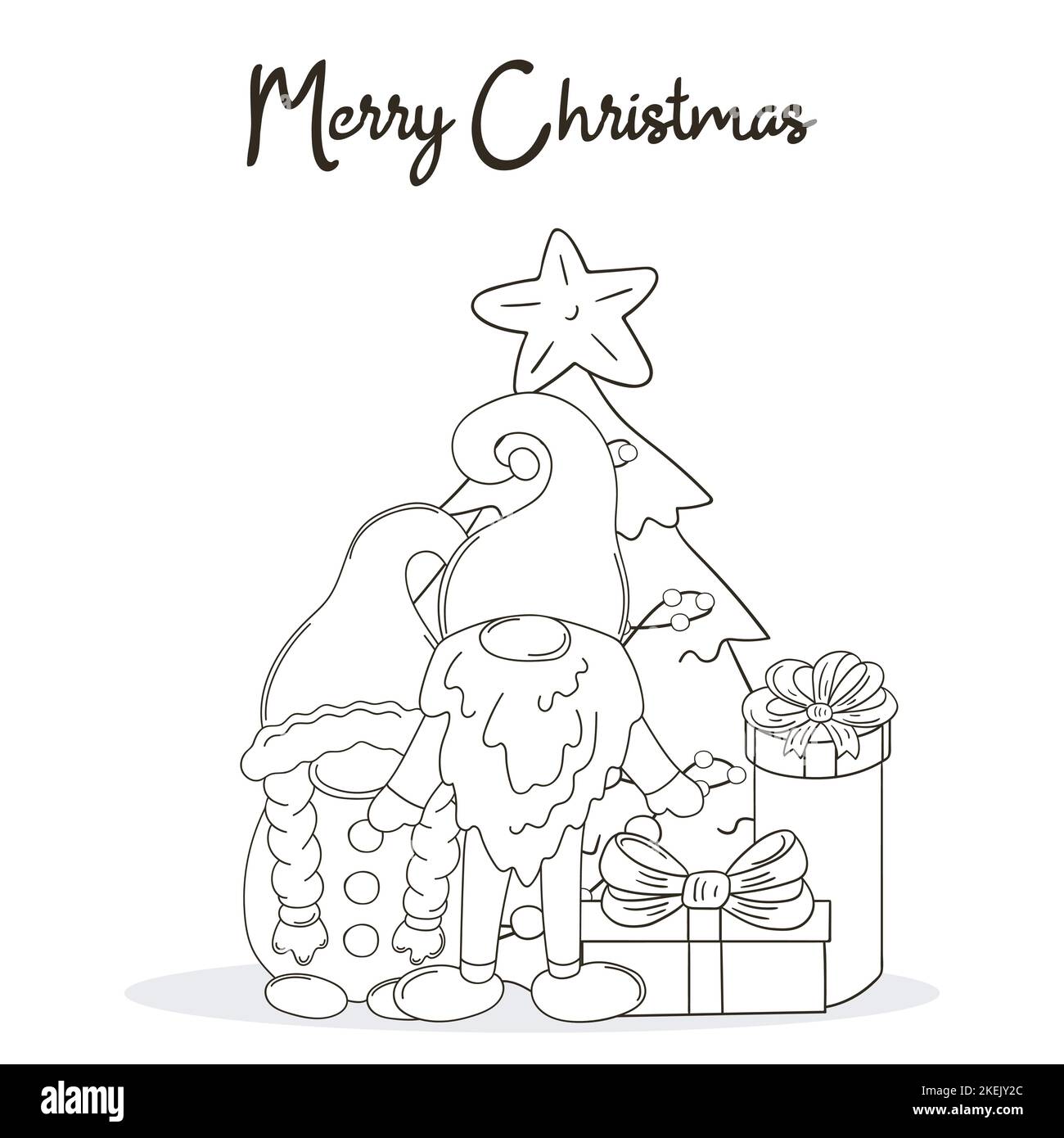 Printable gift box coloring page hi-res stock photography and images ...