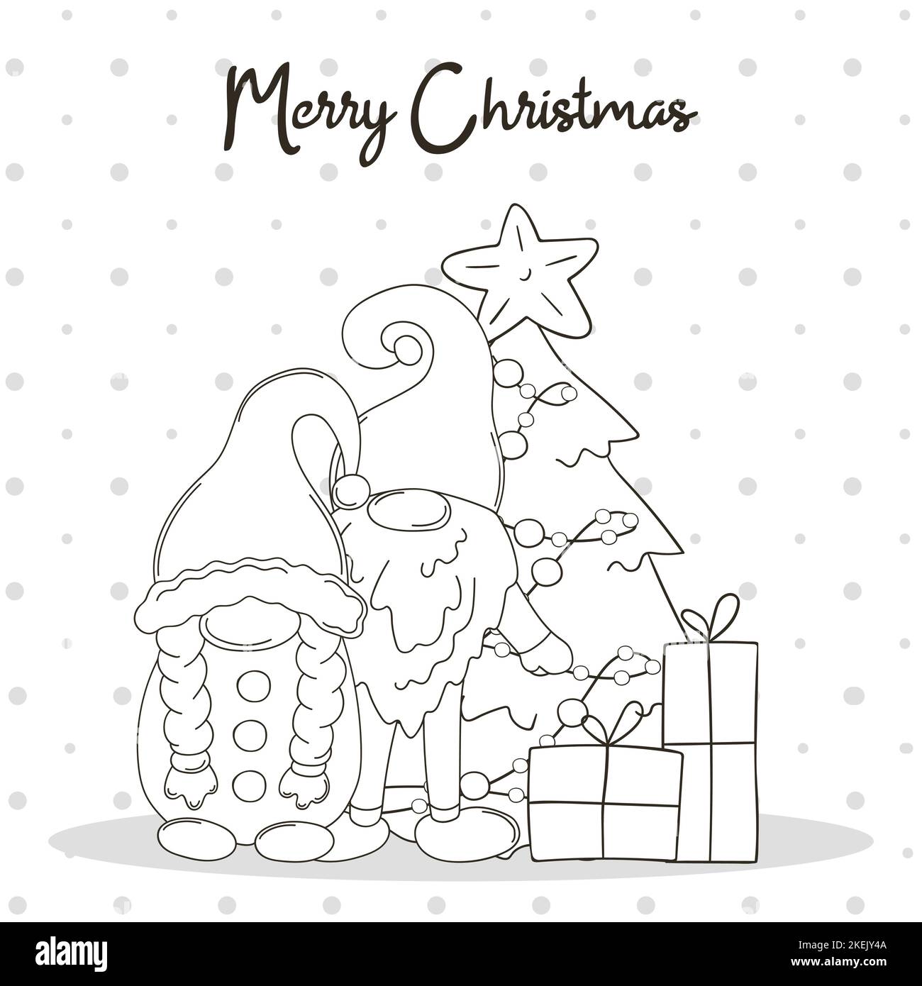 Gnomes coloring page Cut Out Stock Images & Pictures - Alamy
