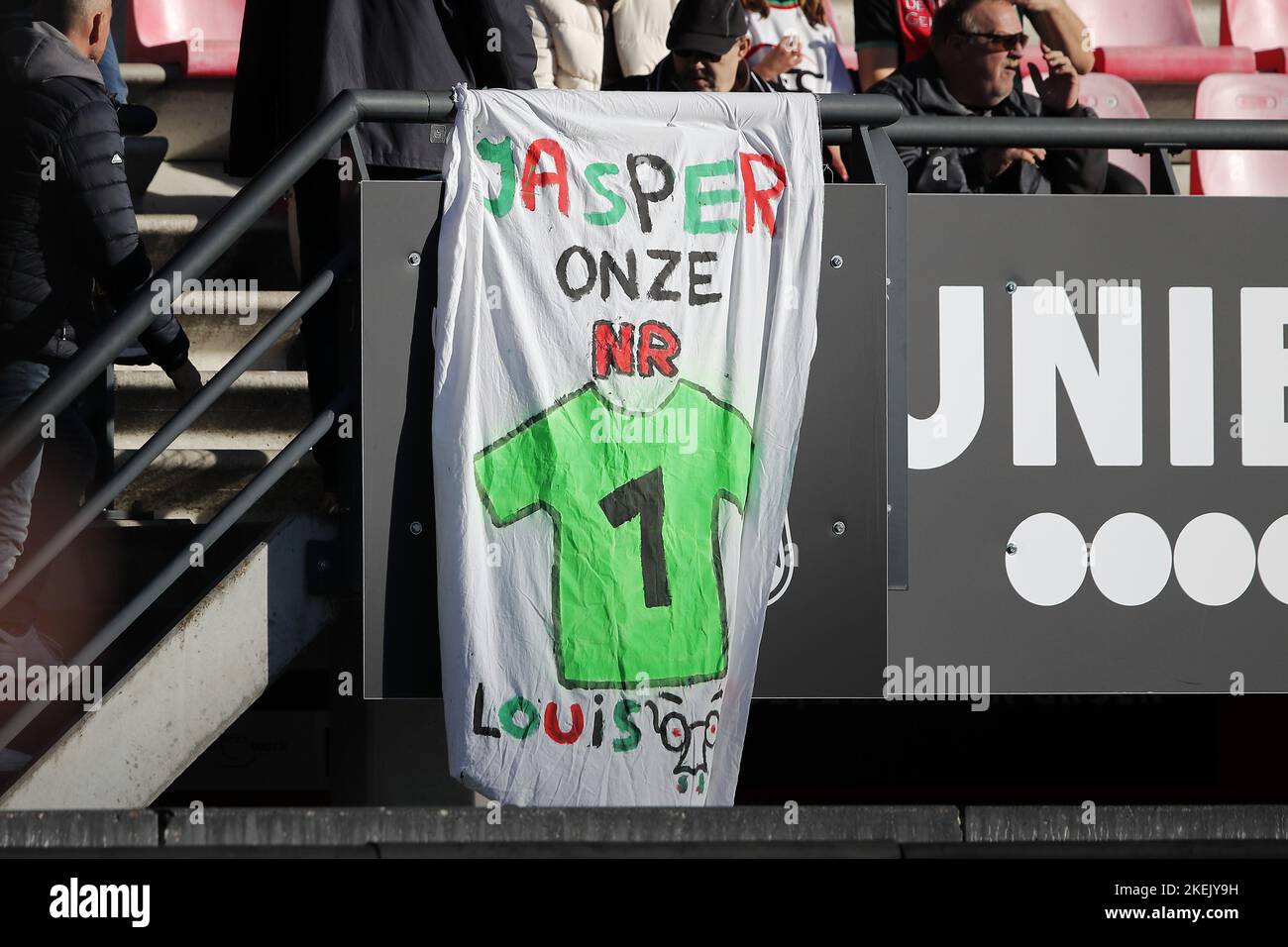 NIJMEGEN - Banner for NEC Nijmegen goalkeeper Jasper Cillessen 'our ...