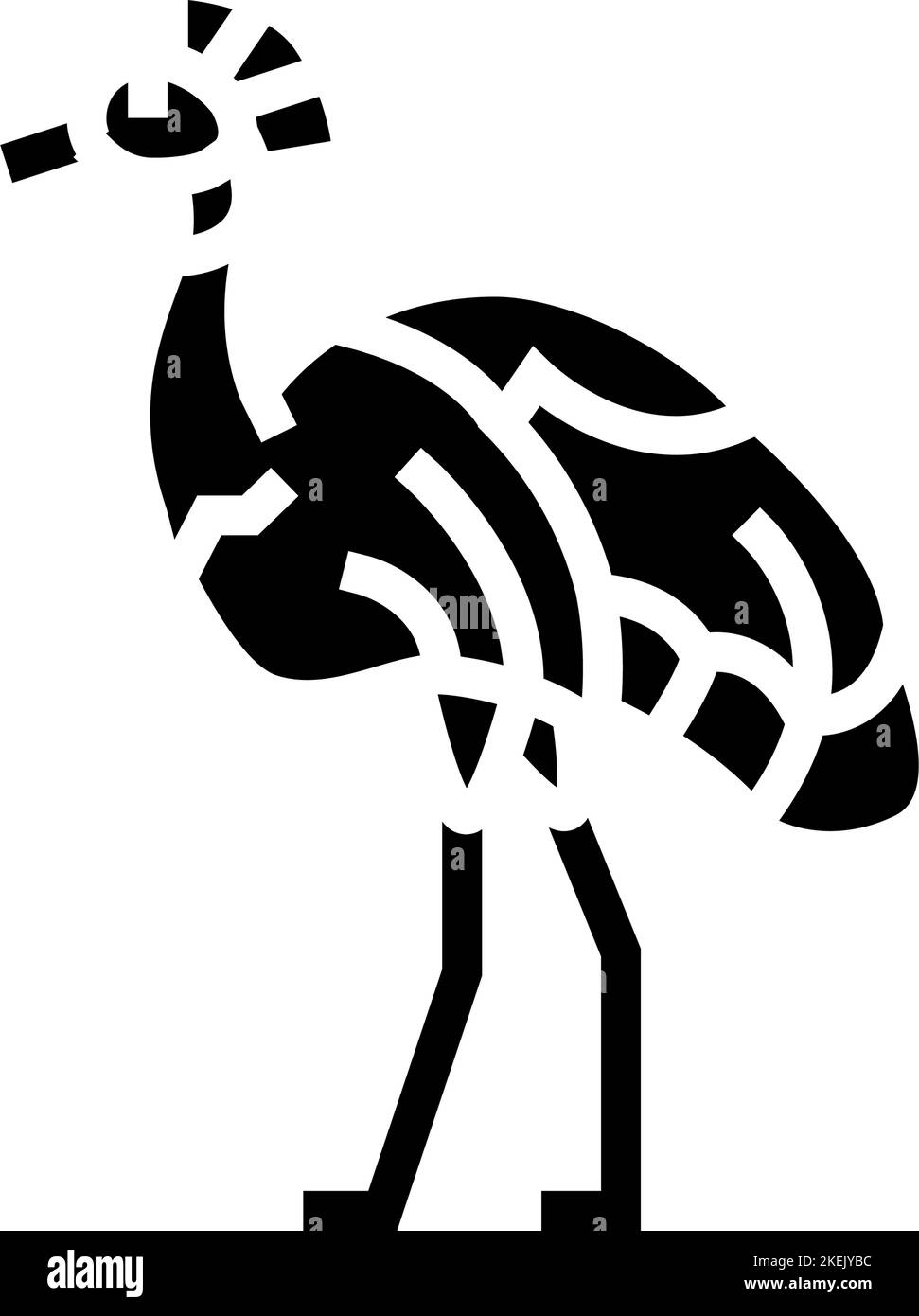 african crowned crane bird exotic glyph icon vector illustration Stock ...