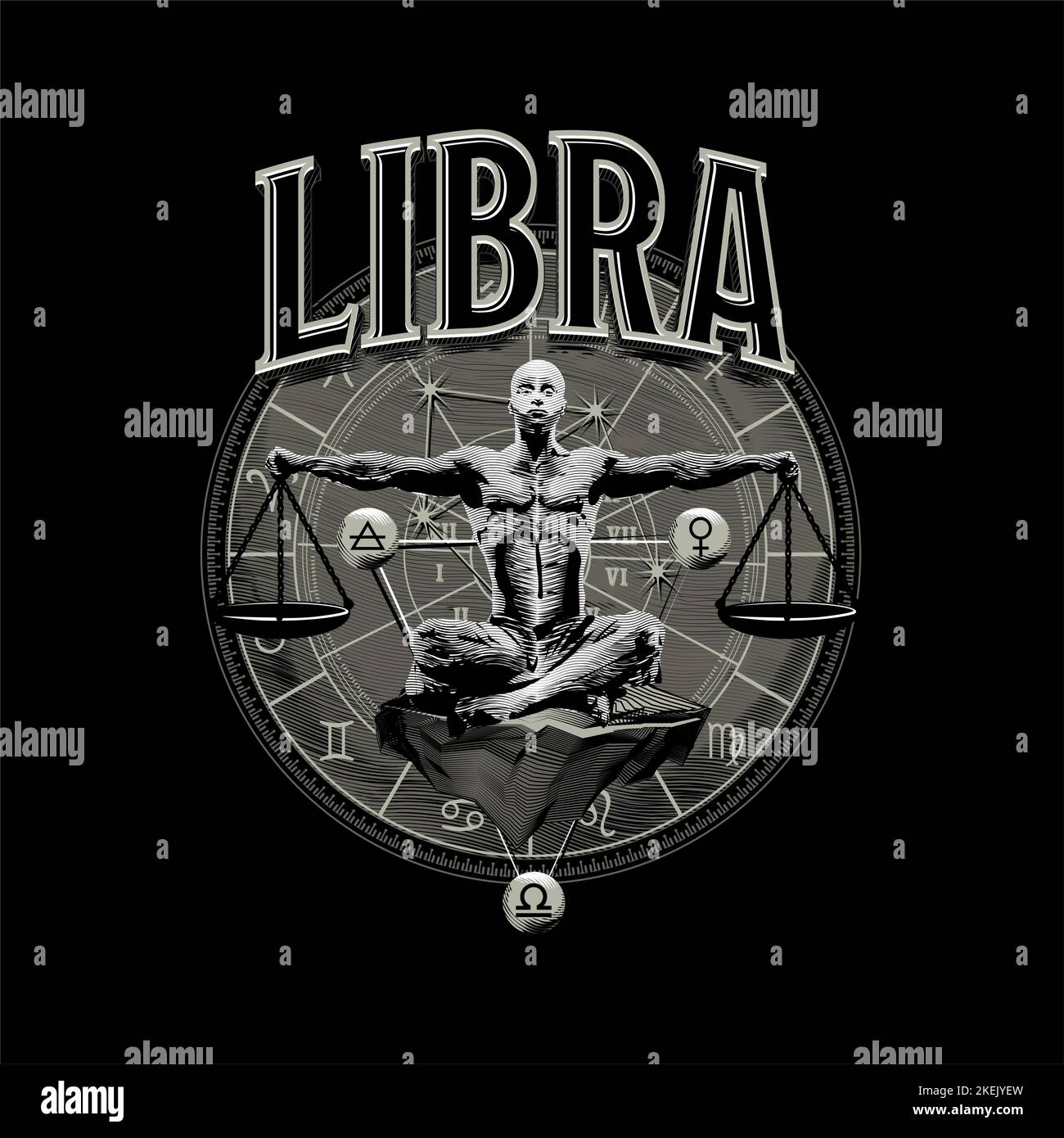 Astrology zodiac Libra. horoscope symbol in circle Stock Vector Image ...