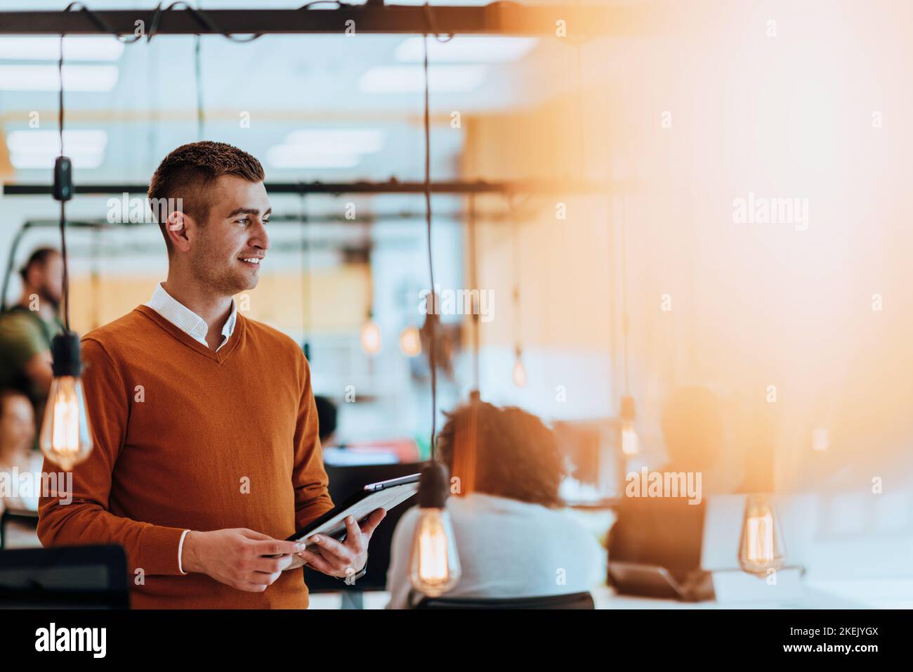 Photo portrait of a manager working in a modern company dealing with ...