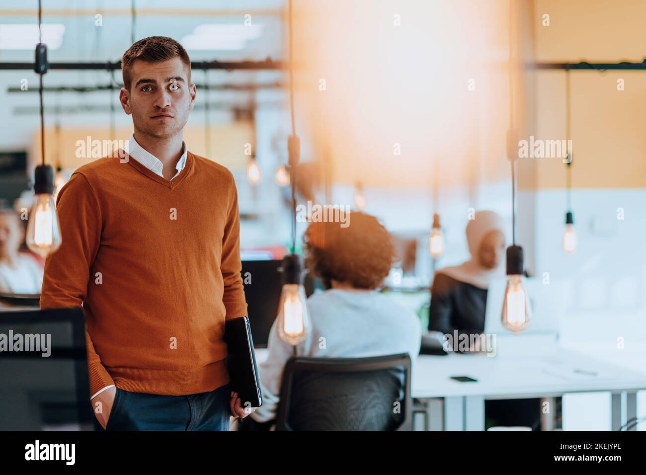 Photo portrait of a manager working in a modern company dealing with ...