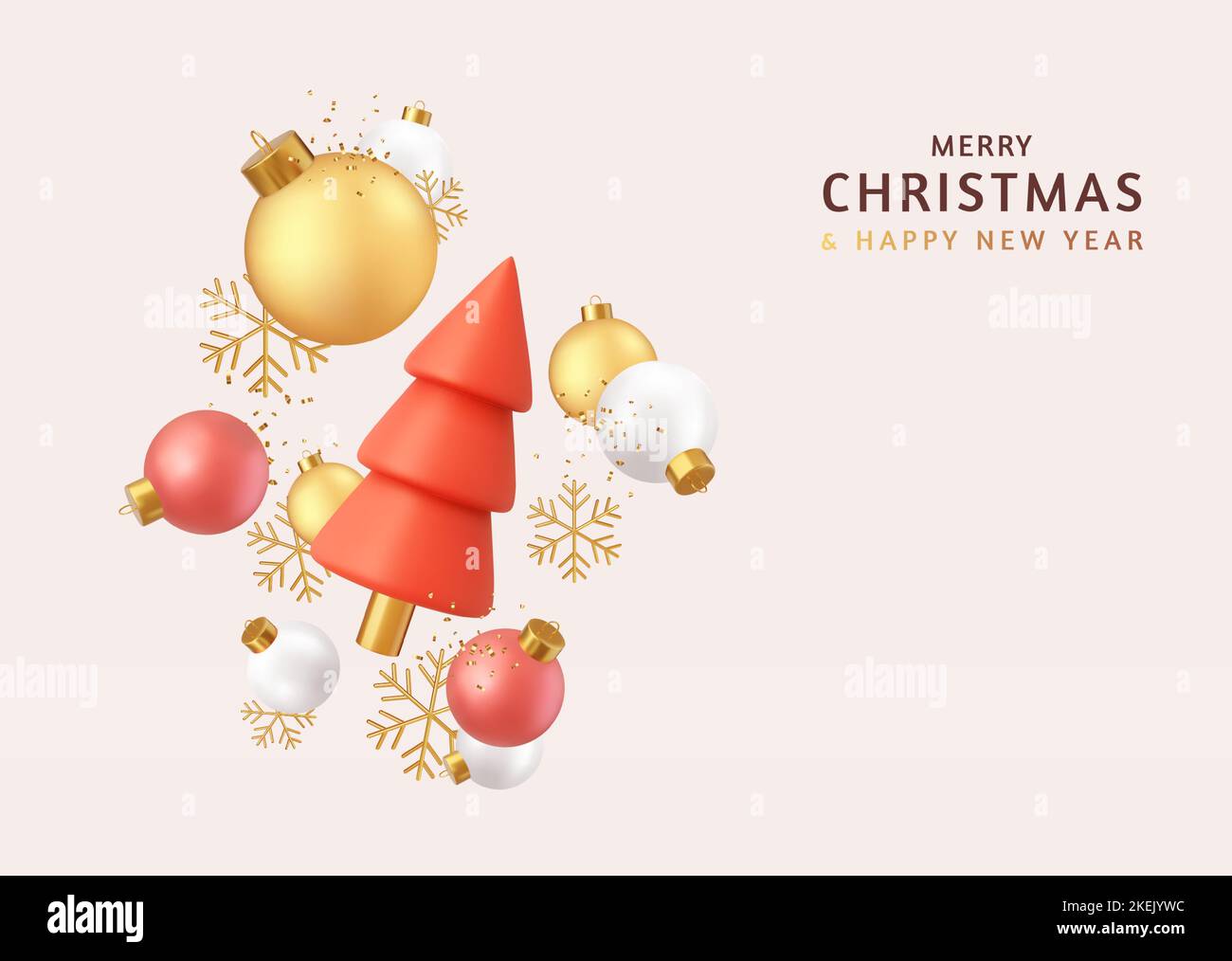 Red gold minimal christmas Stock Vector Images - Alamy