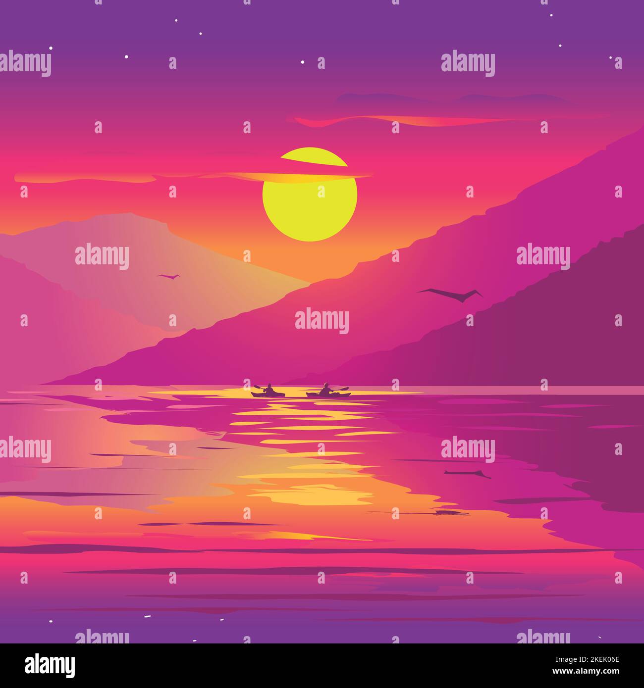 Peaceful scene vector vectors hi-res stock photography and images - Alamy