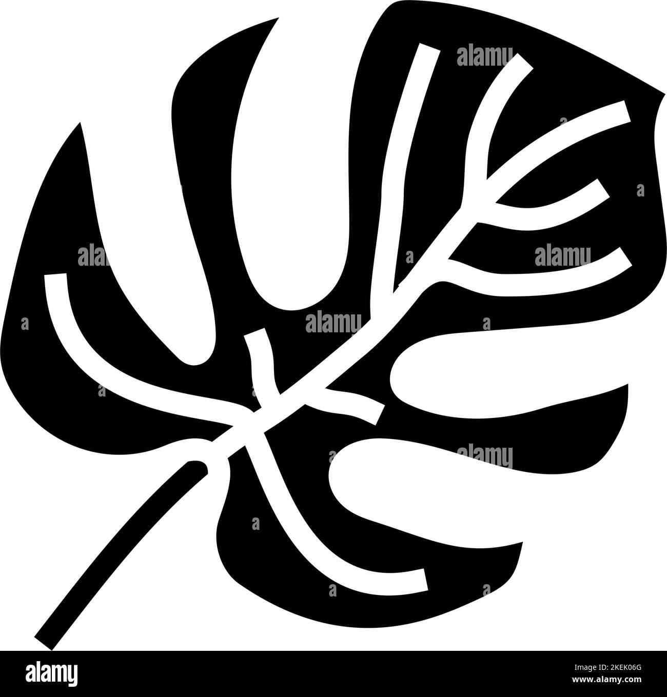 monstera leaf tropical glyph icon vector illustration Stock Vector ...