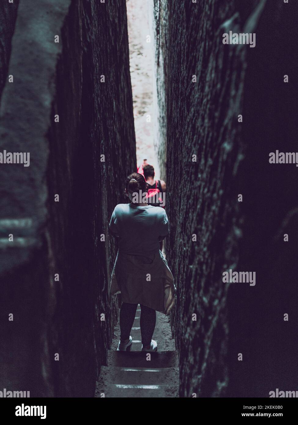 people on the mountain path between the rocks Stock Photo - Alamy