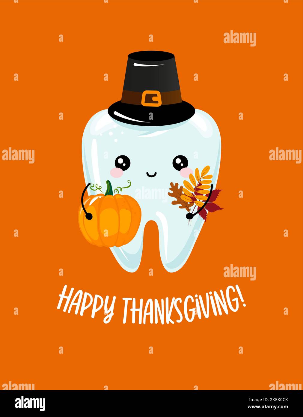 Happy Thanksgiving - Tooth family character design in kawaii style ...