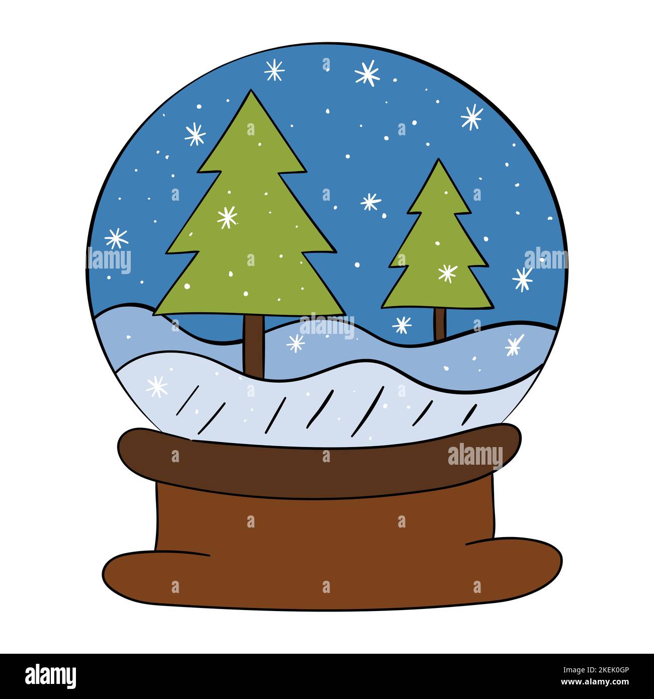 Black line christmas snow globe Cut Out Stock Images & Pictures - Alamy