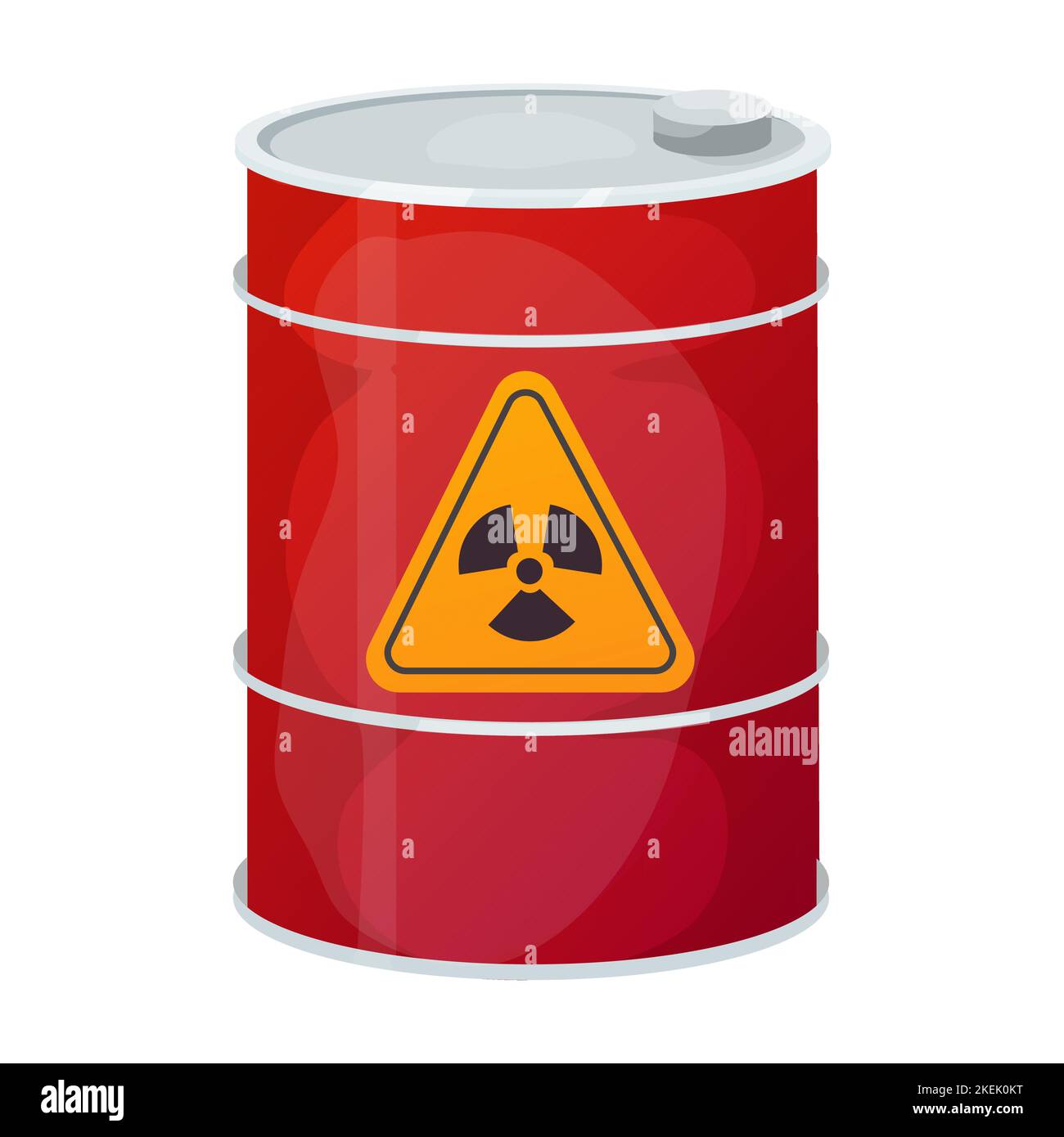 Metal red barrel toxic, dangerous sign in cartoon style isolated on ...