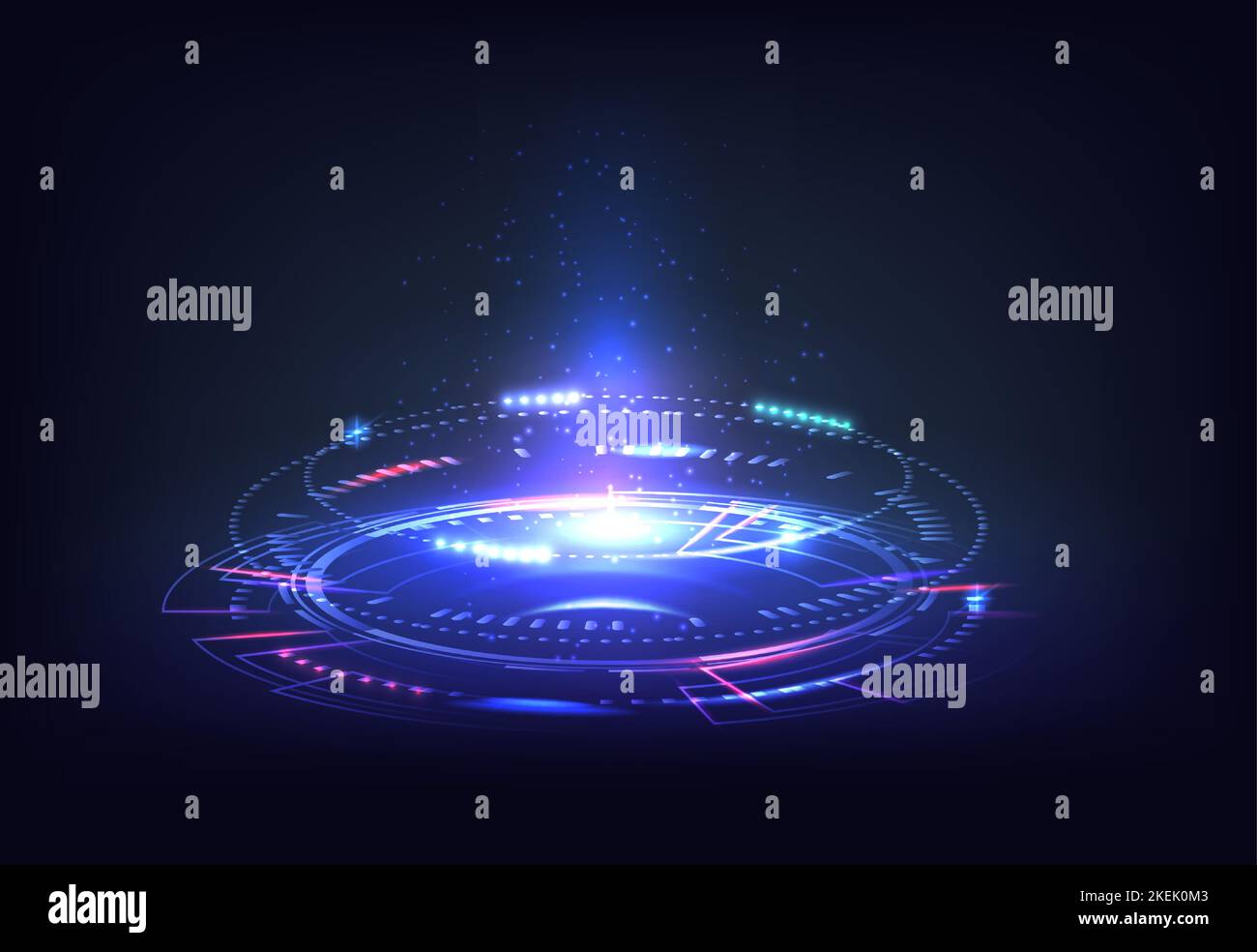 sci-fi background. Blue circle portal with light flares and sparkles Stock Vector Image & Art ...