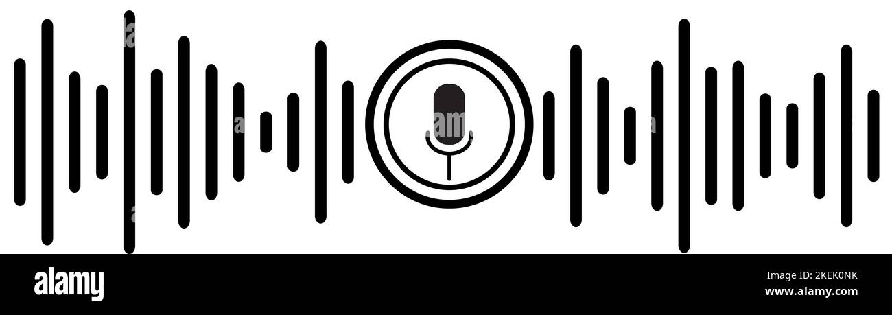 Voice recognition icon on white background. Personal voice assistant ...