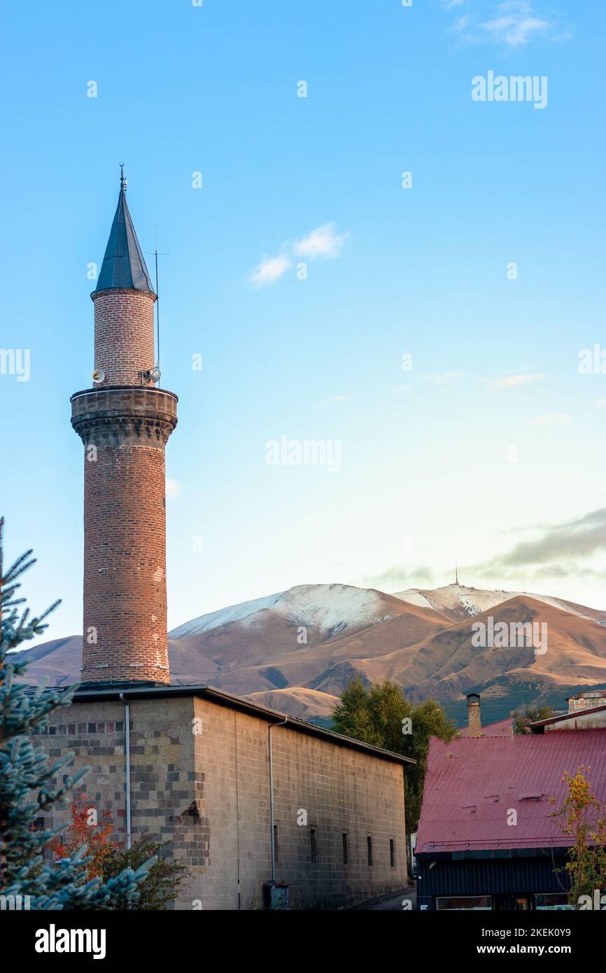Grand Mosque of Erzurum (Turkish: Erzurum Ulu Cami) ,background ...