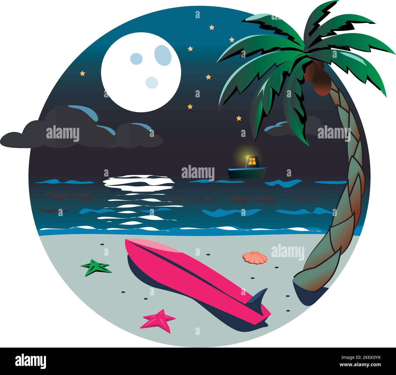 Night palm Cut Out Stock Images & Pictures - Alamy