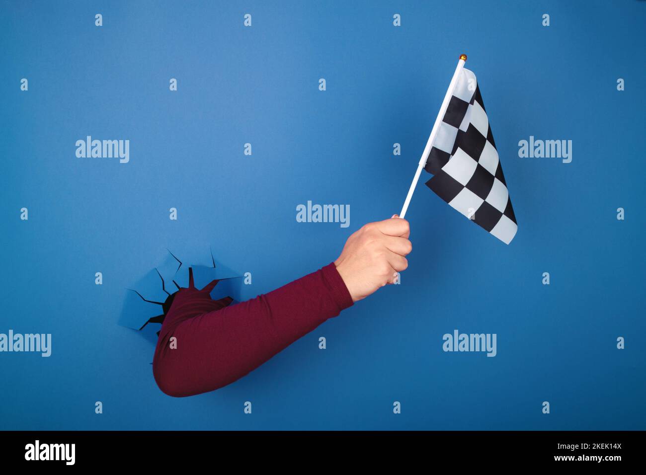 Hand holding flag check hi-res stock photography and images - Alamy