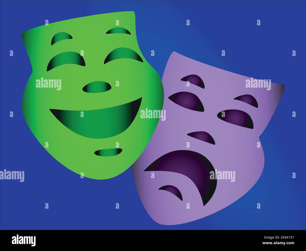 Comedy and tragedy theatre masks. Masquerade vector icons. Traditional ...