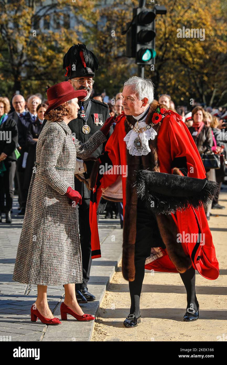 London, UK. 12th Nov, 2022. New Lord Mayor Nicholas Lyons with his wife ...