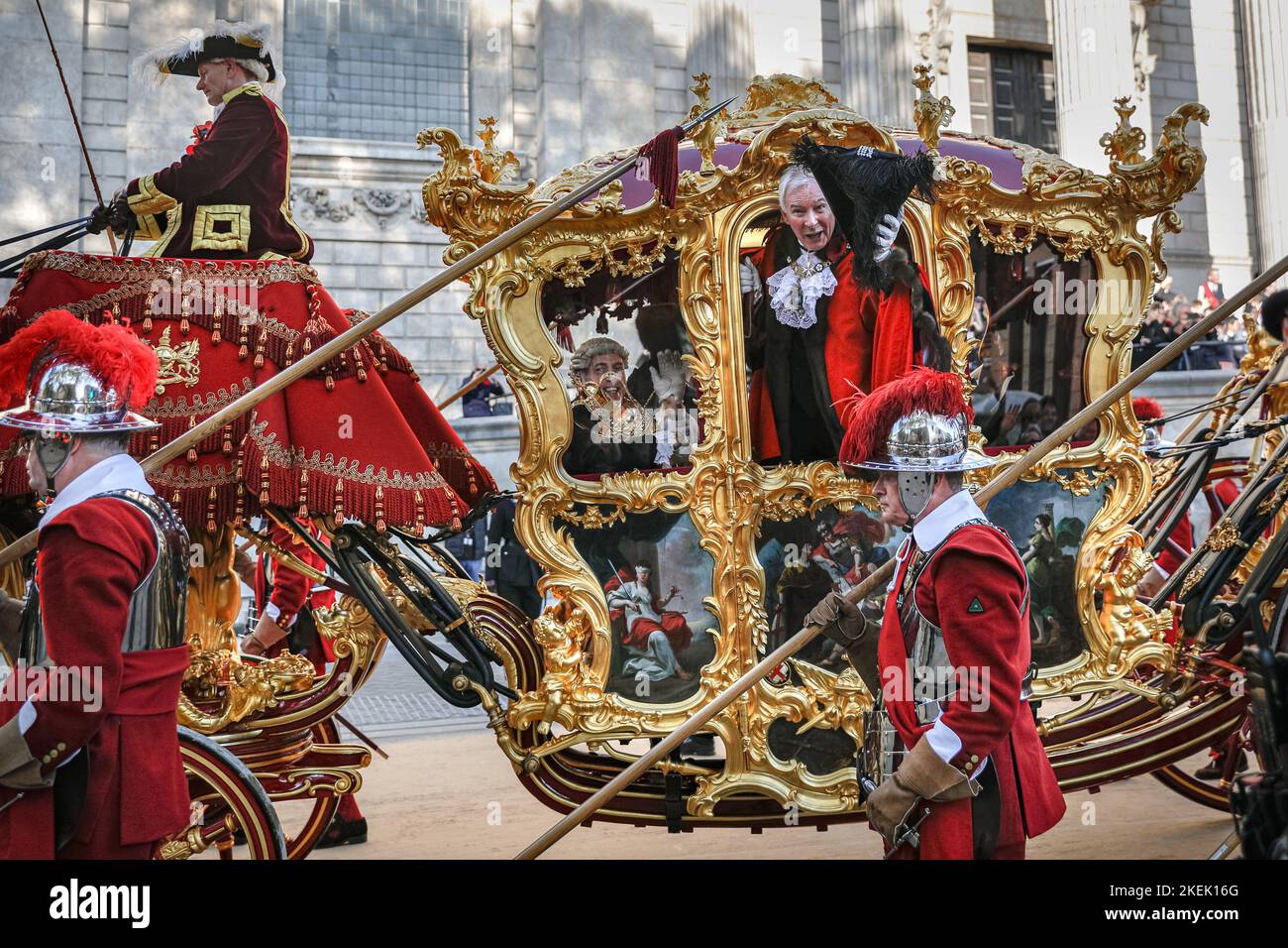 London, UK. 12th Nov, 2022. Alderman Nicholas Lyons waves from the ...