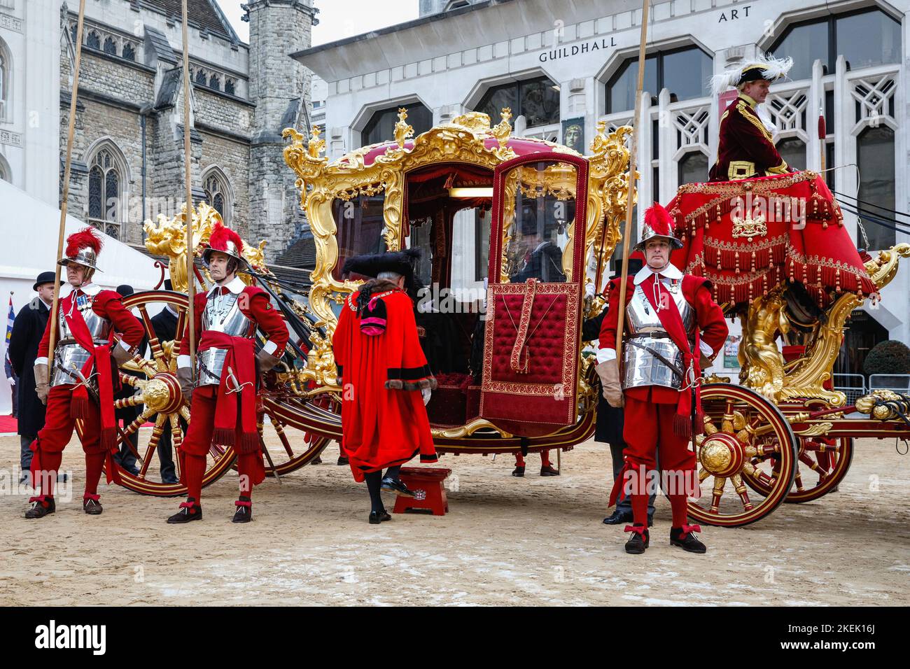 London, UK. 12th Nov, 2022. Alderman Nicholas Lyons enters the golden ...