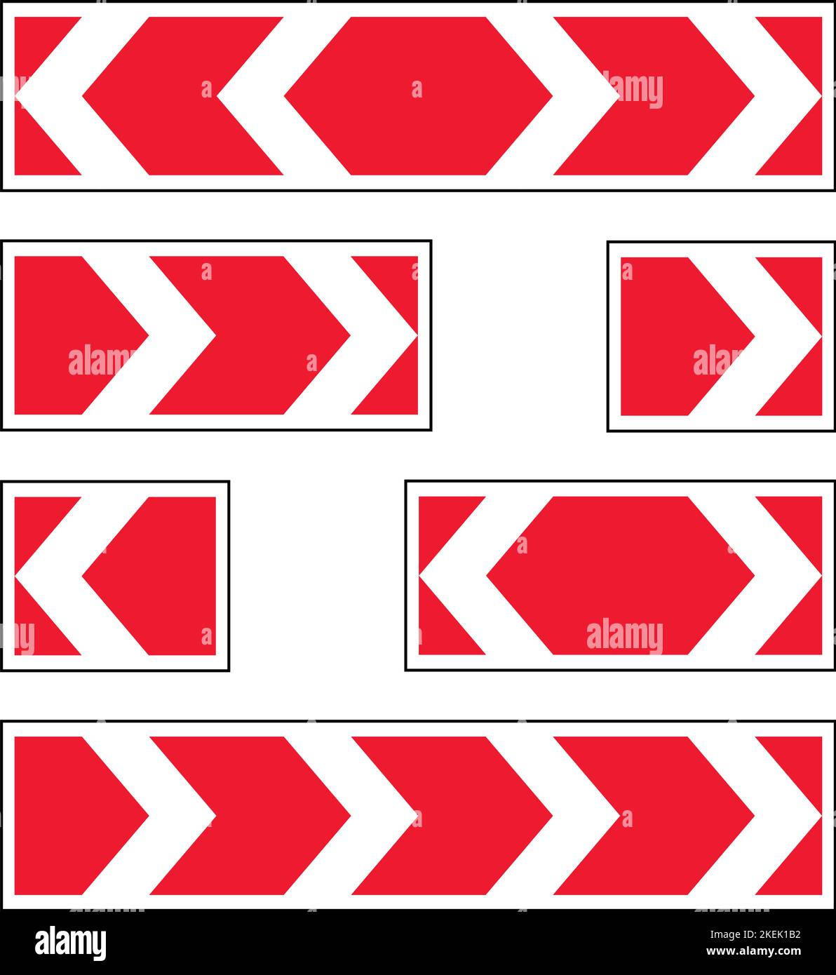 Illustration of Warning Traffic Sign Red and white stripped arrow. Road ...