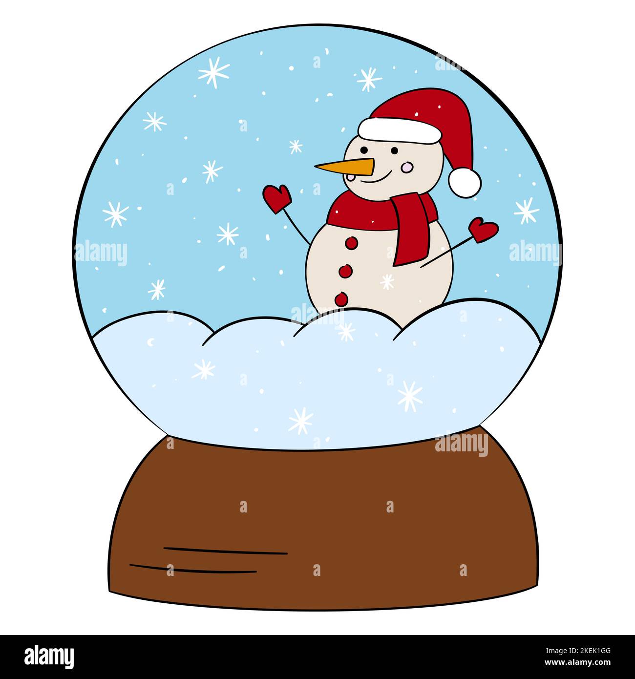 Snow globe with a snowman, vector illustration Stock Vector Image & Art ...