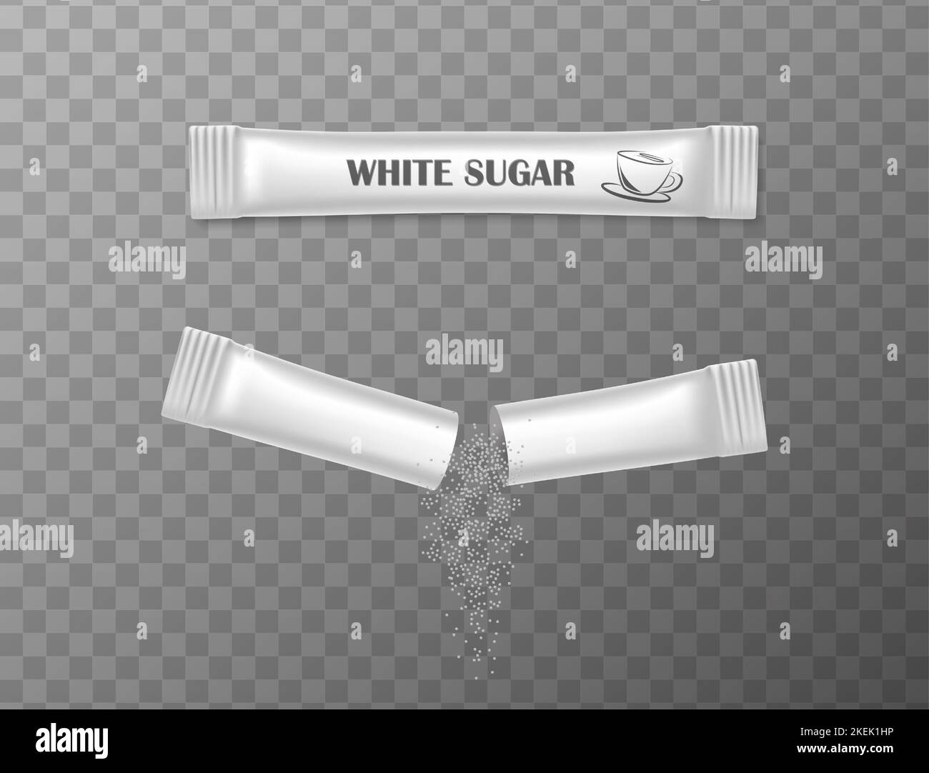 3d realistic vector icon illustration. White sugar stick closed and ...