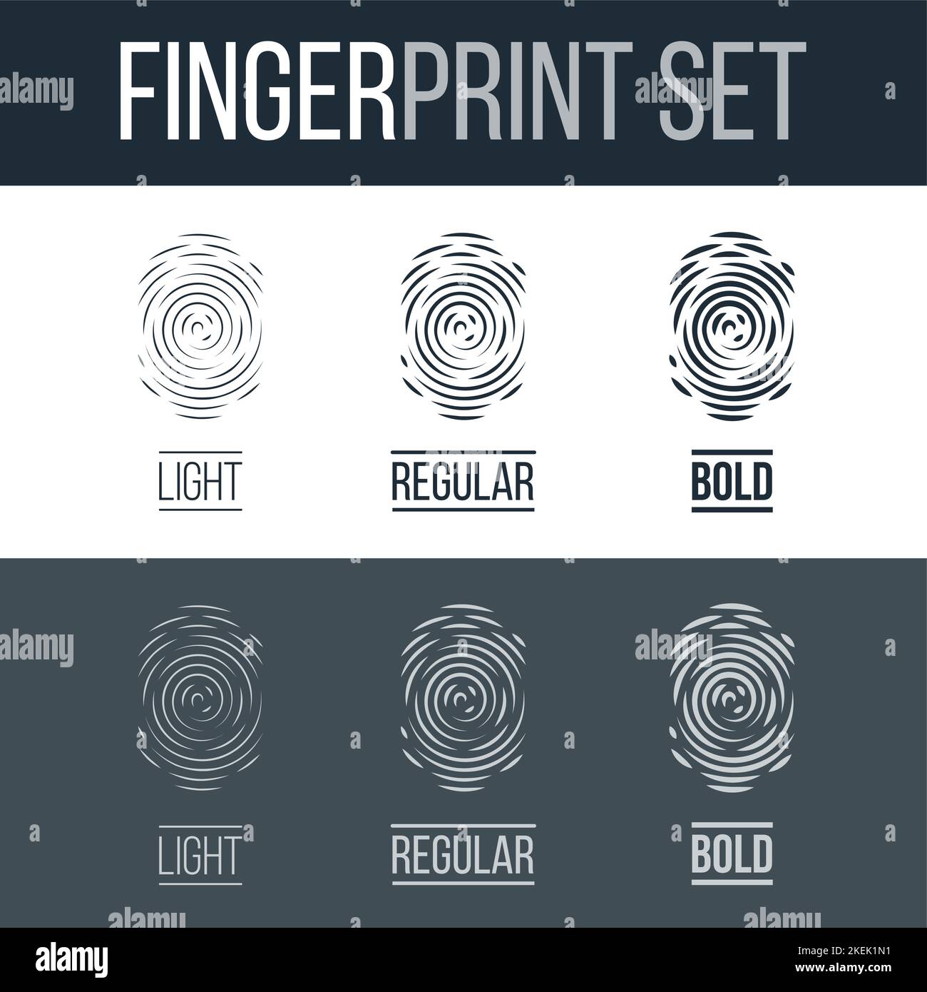 Abstract Set of Fingerprints for Identity Person Security ID on Dark ...